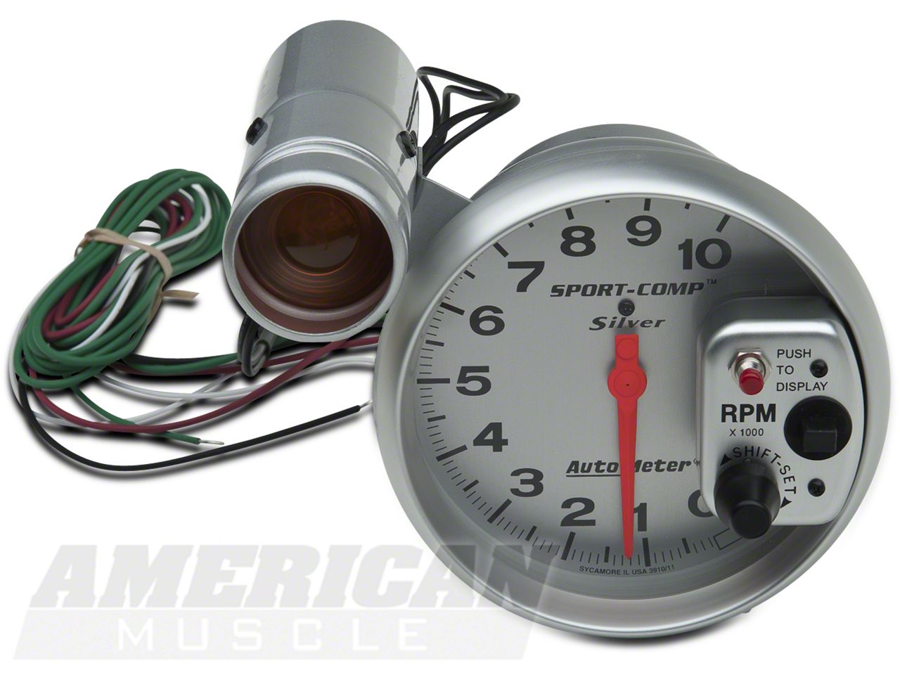 Auto Meter Mustang Sport Comp 5-Inch Tachometer with Shift Light 3911 ...