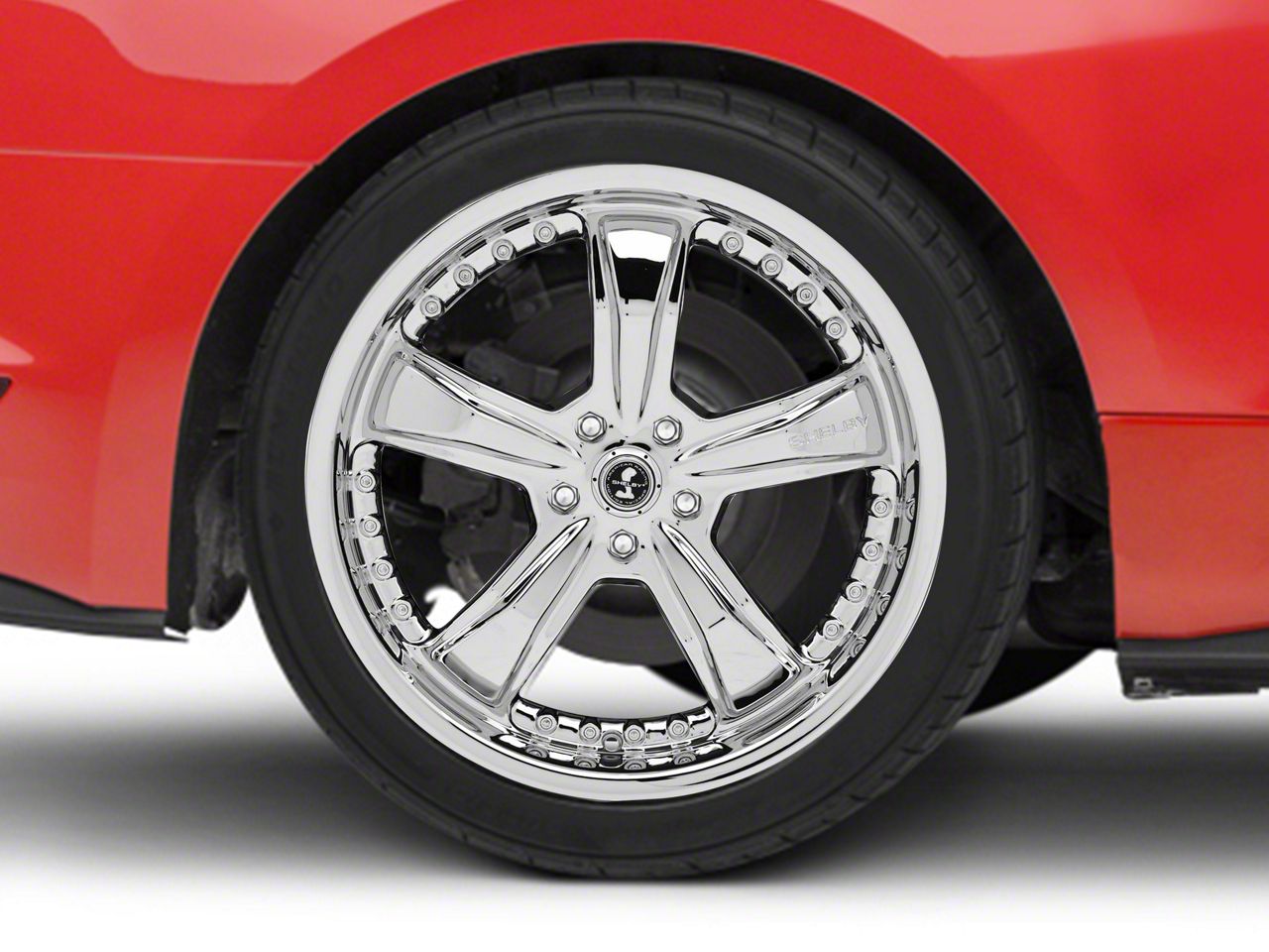 Shelby Mustang Razor Chrome Wheel; Rear Only; 20x10 SB698S2167 (15-23 ...