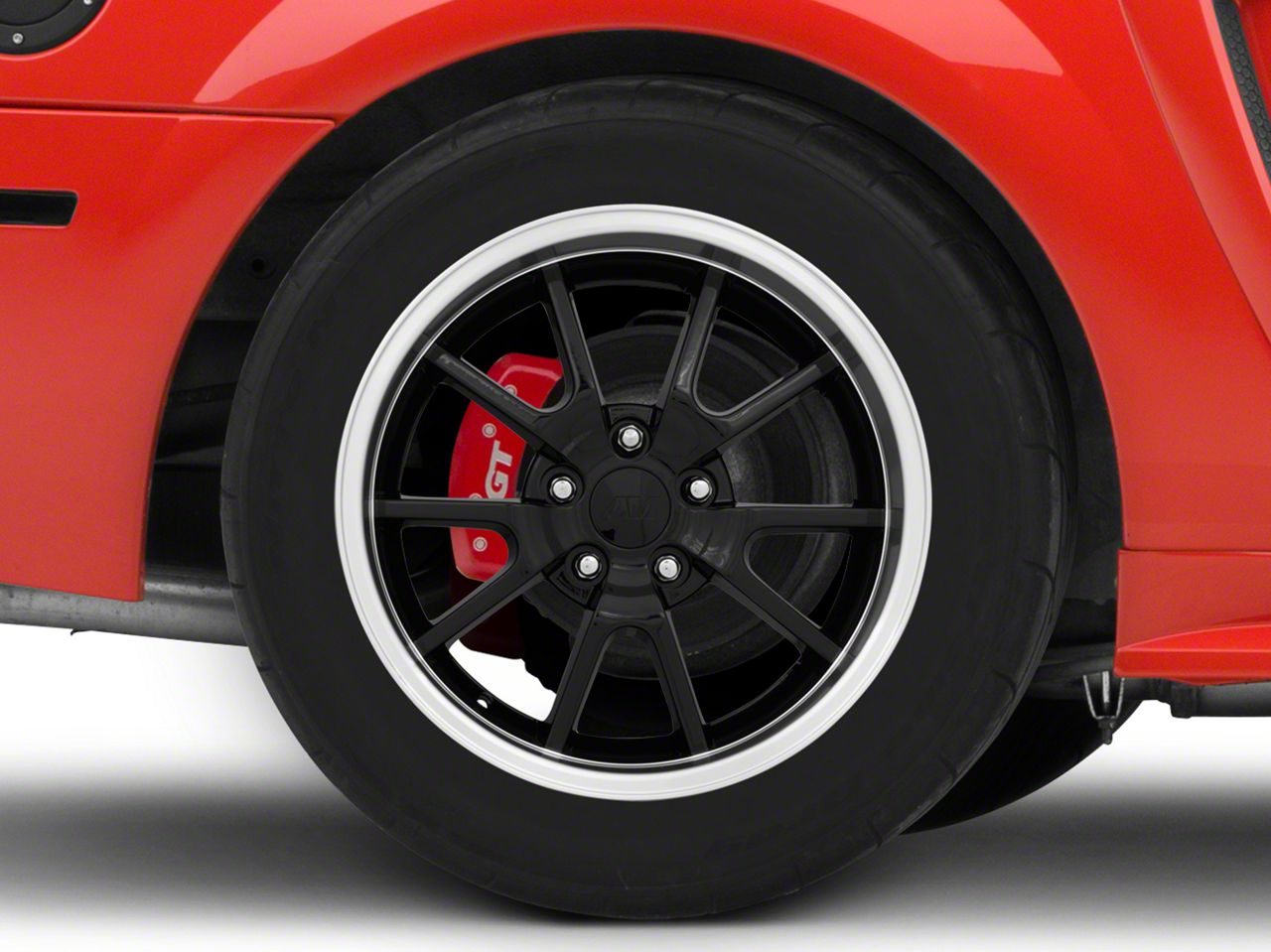 Mustang Deep Dish FR500 Style Gloss Black Machined Wheel; Rear Only ...