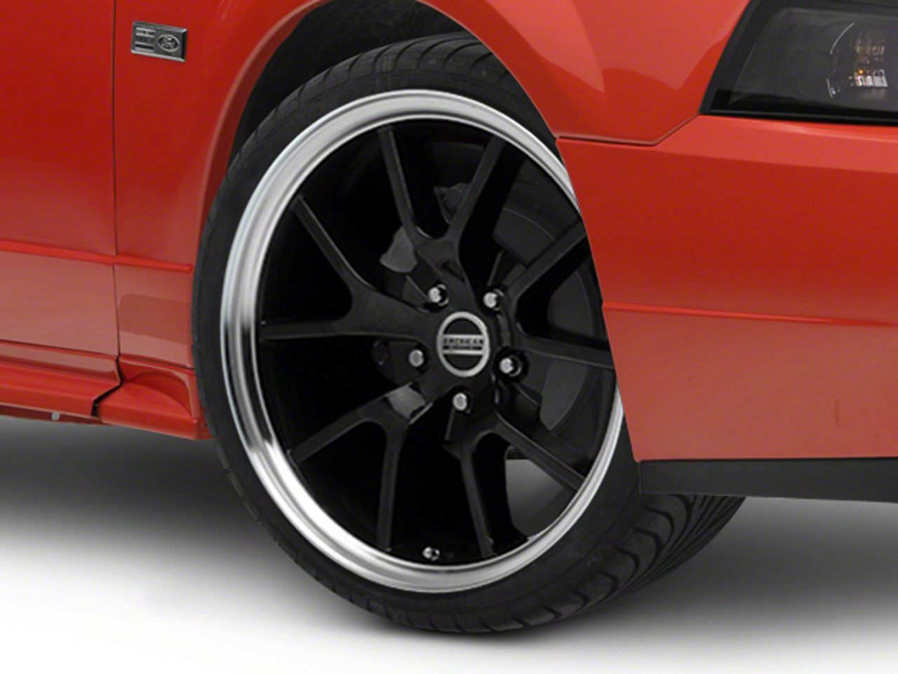 Mustang FR500 Style Gloss Black Machined Wheel; 18x9 (99-04 Mustang ...