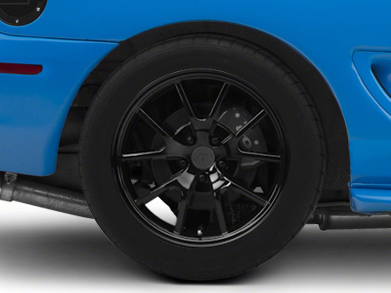 Mustang FR500 Style Solid Gloss Black Wheel; Rear Only; 18x10 (94-98 ...