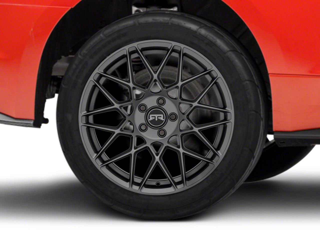 RTR Mustang Tech Mesh Satin Charcoal Wheel; Rear Only; 19x10.5 A236954 ...