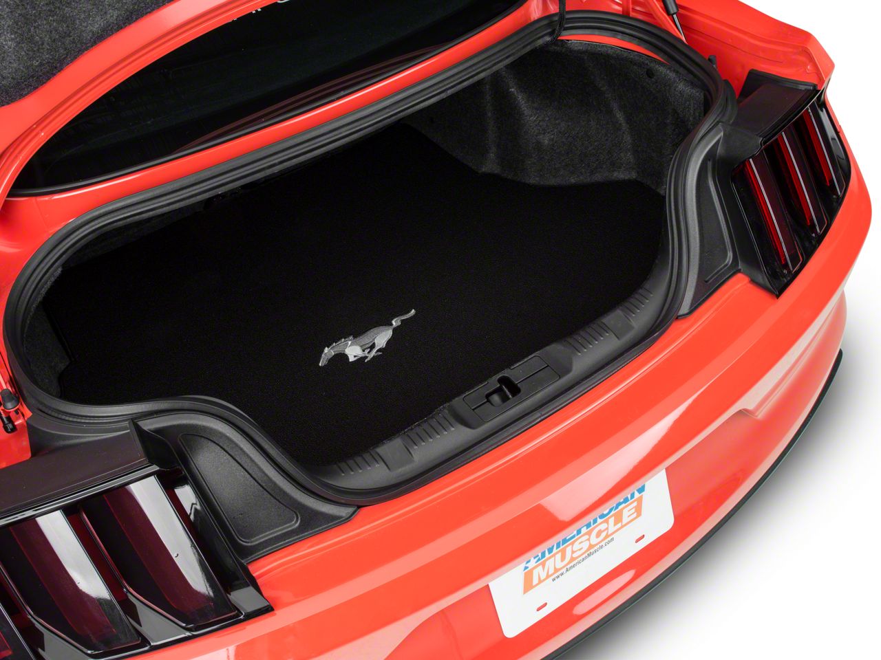 Lloyd Mustang Trunk Mat with Running Pony Logo; Black 386406 (15-23 ...