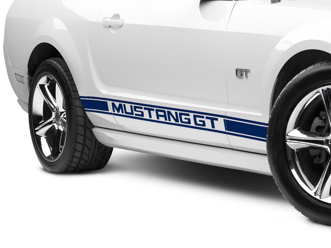 Mustang Rocker Stripes with Mustang GT Lettering; Blue (05-14 Mustang ...