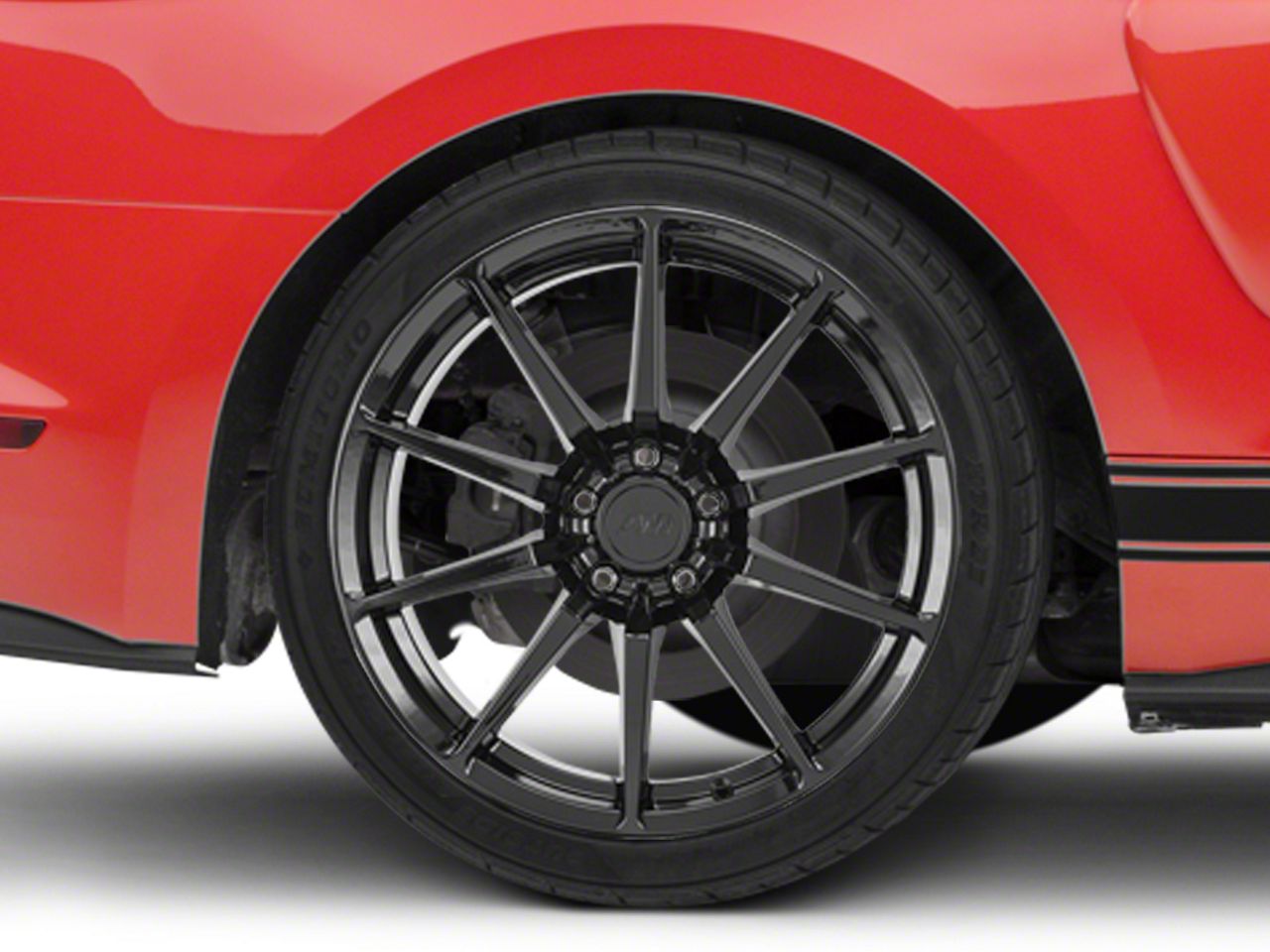 Mustang GT350 Style Gloss Black Wheel; Rear Only; 19x10 (15-23 Mustang ...