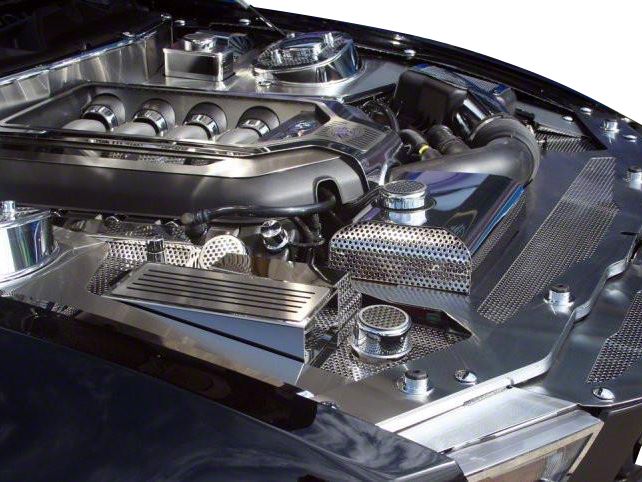 Mustang Brushed/Perforated Radiator Cover; Brushed (10-12 Mustang GT ...