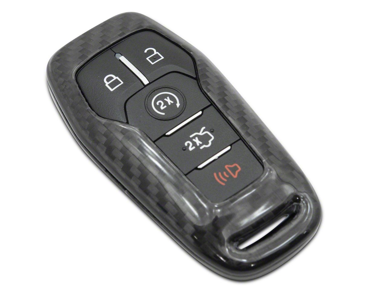 SpeedForm Mustang 5-Button Key FOB Cover; Carbon Fiber 407054 (15-17 ...