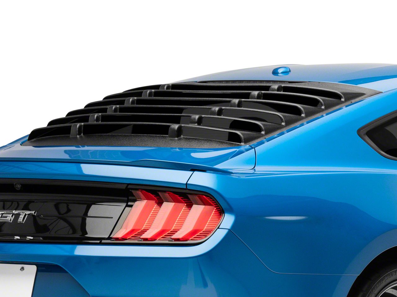 Mustang Rear Window Louvers; Textured Black (15-23 Mustang Fastback ...