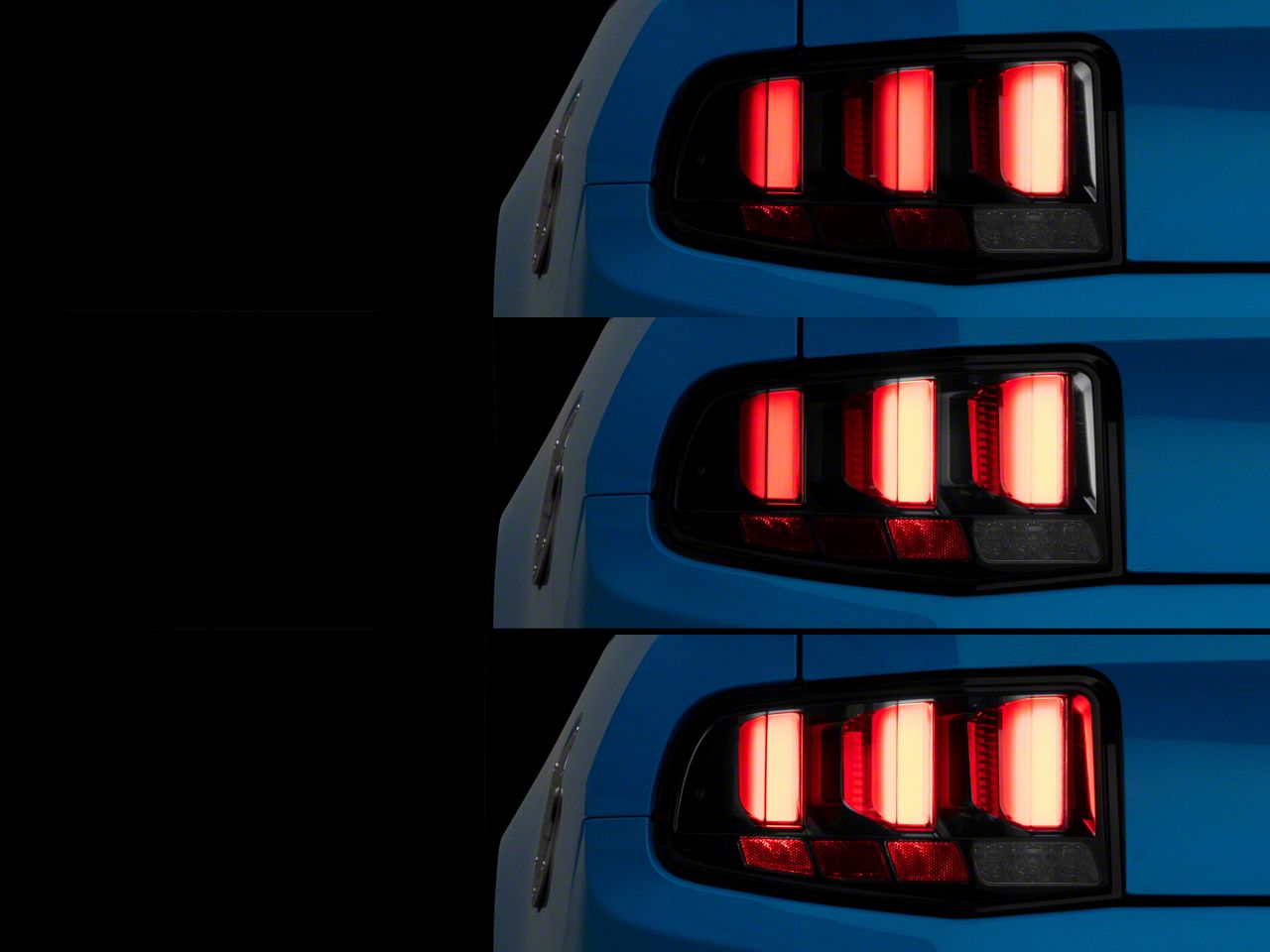 Mustang Light Bar Sequential Turn Signal LED Tail Lights; Black Housing ...