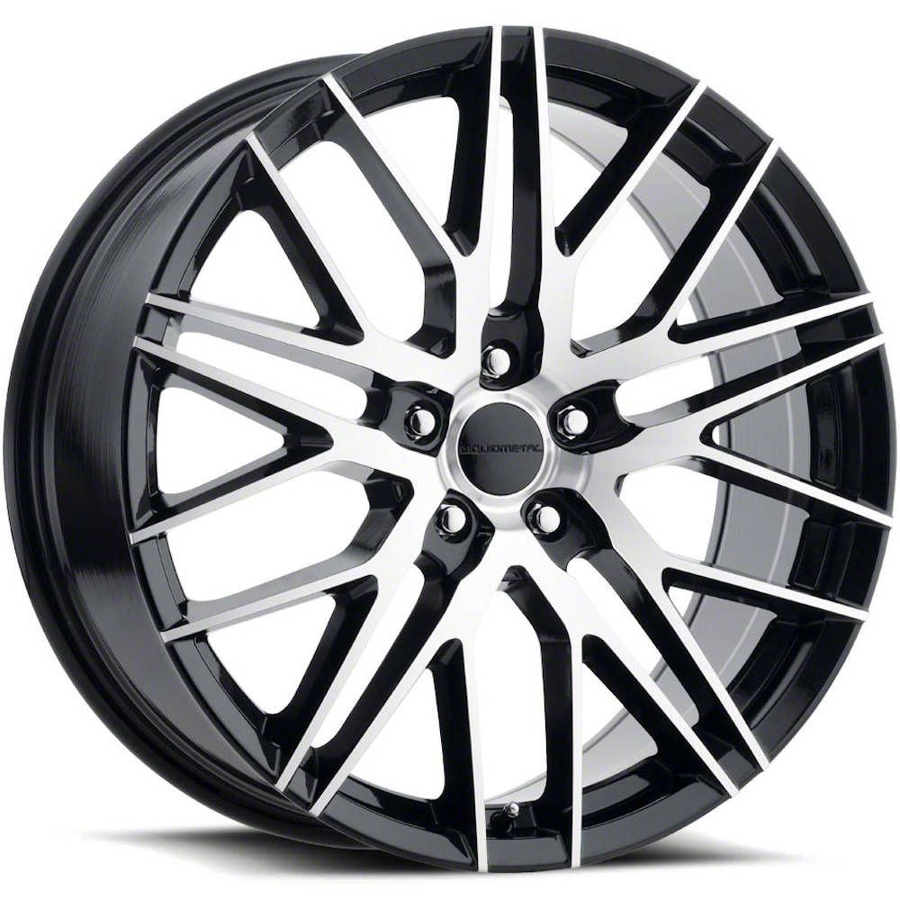 Liquid Metal Wheels Mustang Fin Gloss Black Machined Wheel; 20x8.5 36 ...