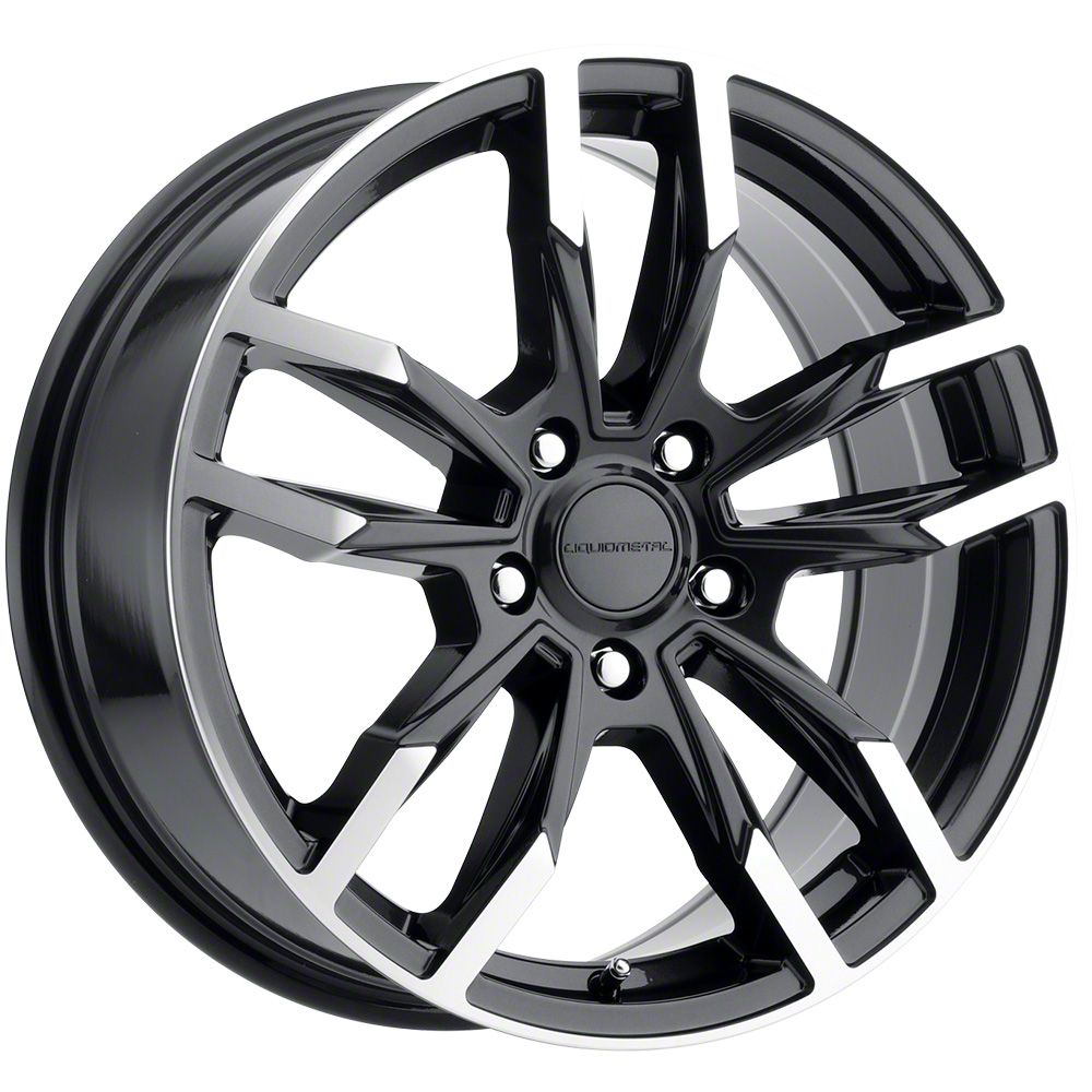 Liquid Metal Wheels Mustang Splice Gloss Black Machined Wheel; 20x8.5 ...