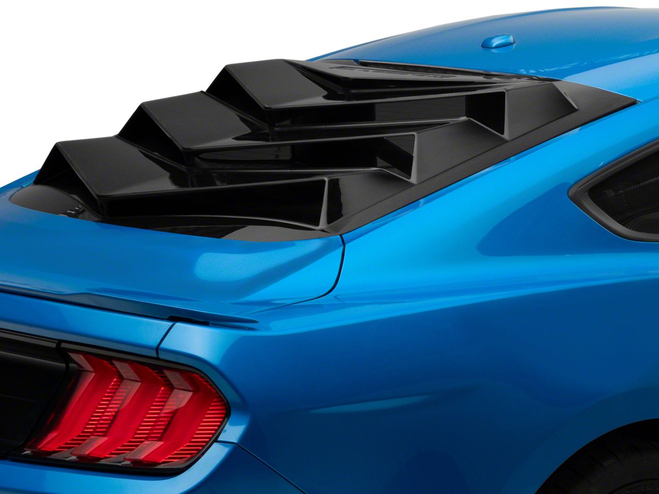 Mustang Bakkdraft Rear Window Louvers; Gloss Black (15-23 Mustang ...