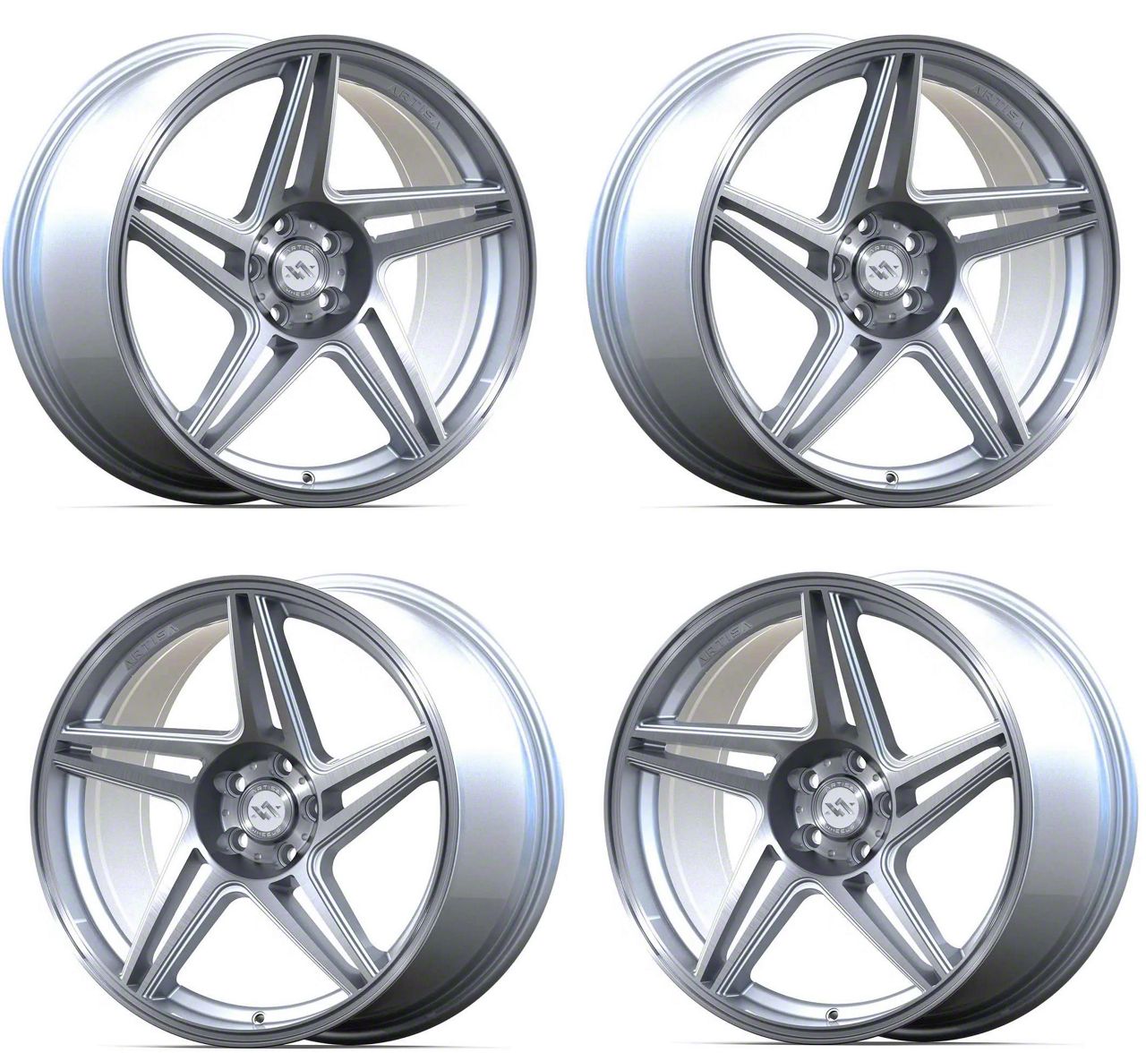 Anovia Wheels Mustang Carrier Brushed Silver 4-Wheel Kit; 18x9.5 ...