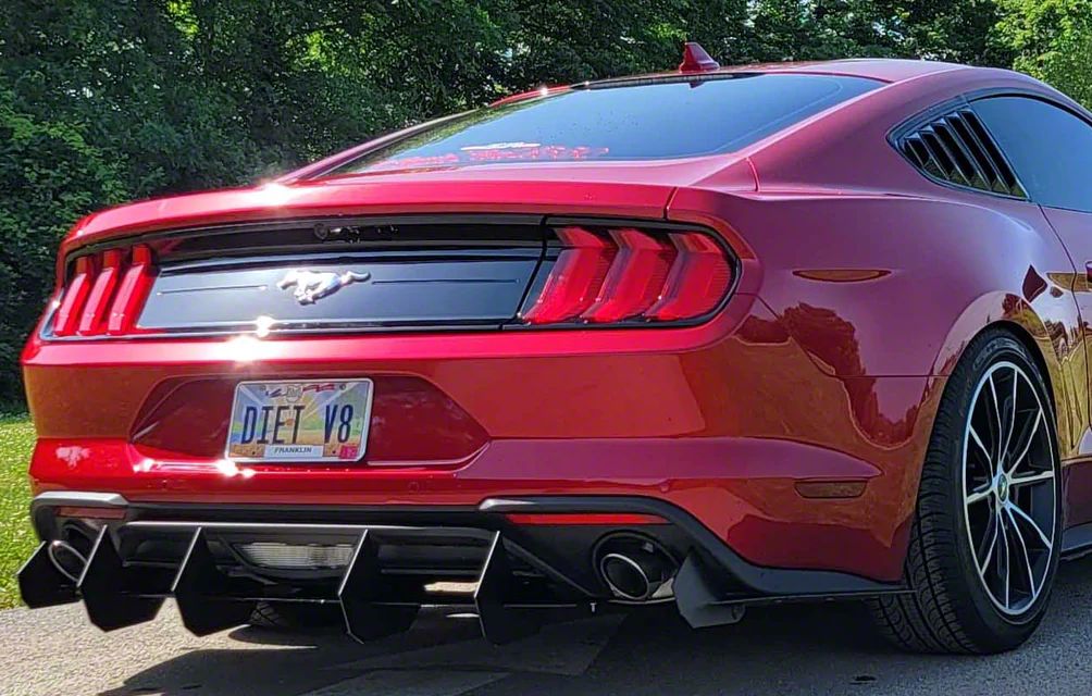 Mustang Aluminum Rear Diffuser; Matte Black (18-23 Mustang EcoBoost w/o ...