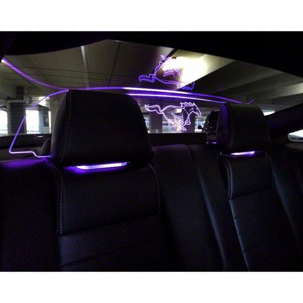 Mustang Wind Deflector with Running Pony; White (11-14 Mustang Coupe ...