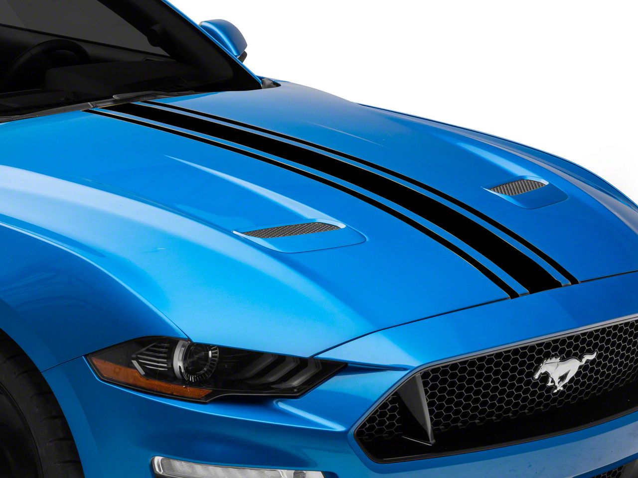 SpeedForm Mustang Universal Hood Stripes; Gloss Black 430322 (Universal ...