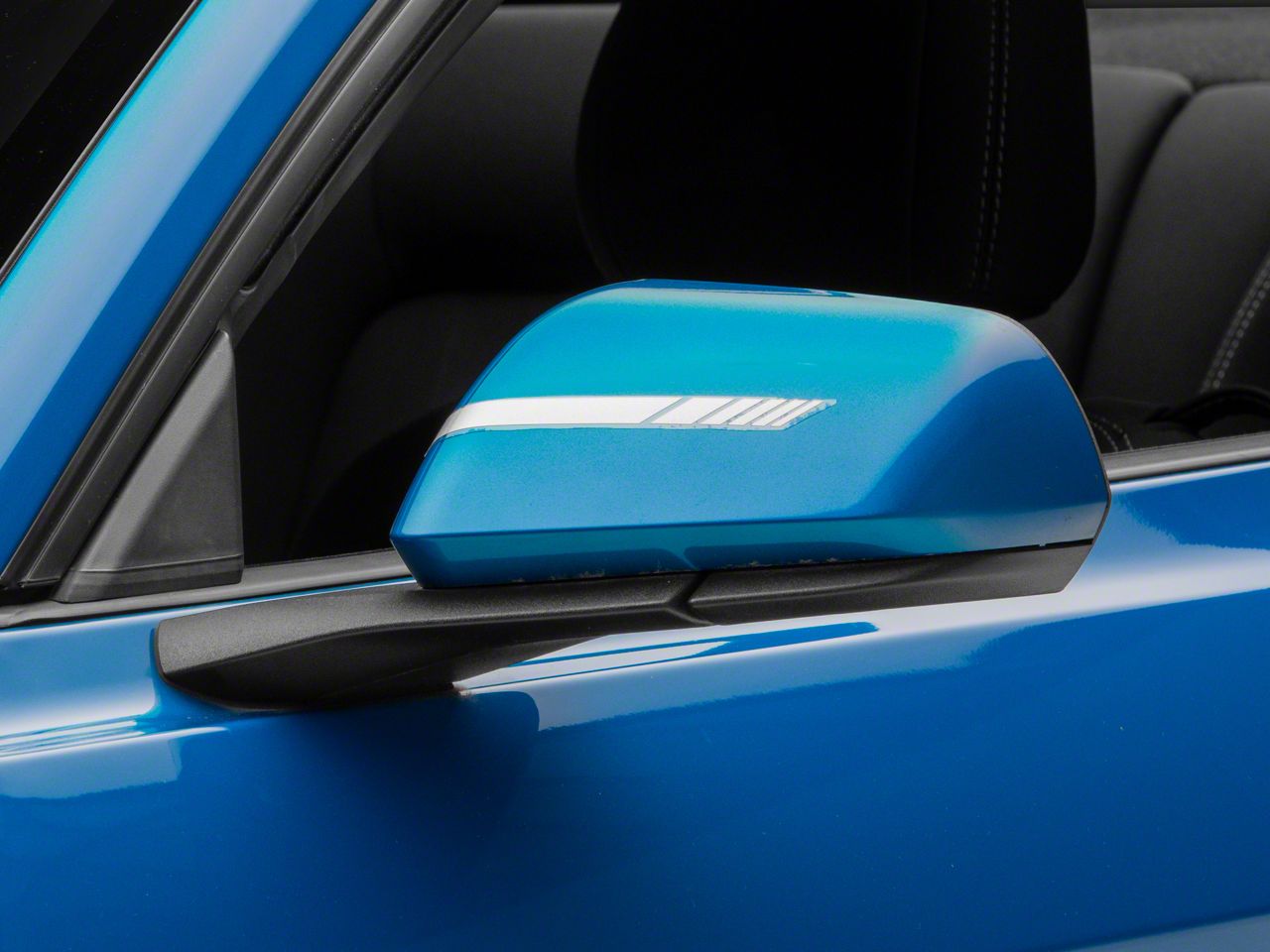 SEC10 Mustang Side Mirror Hash Stripes; Silver 430332 (Universal; Some ...