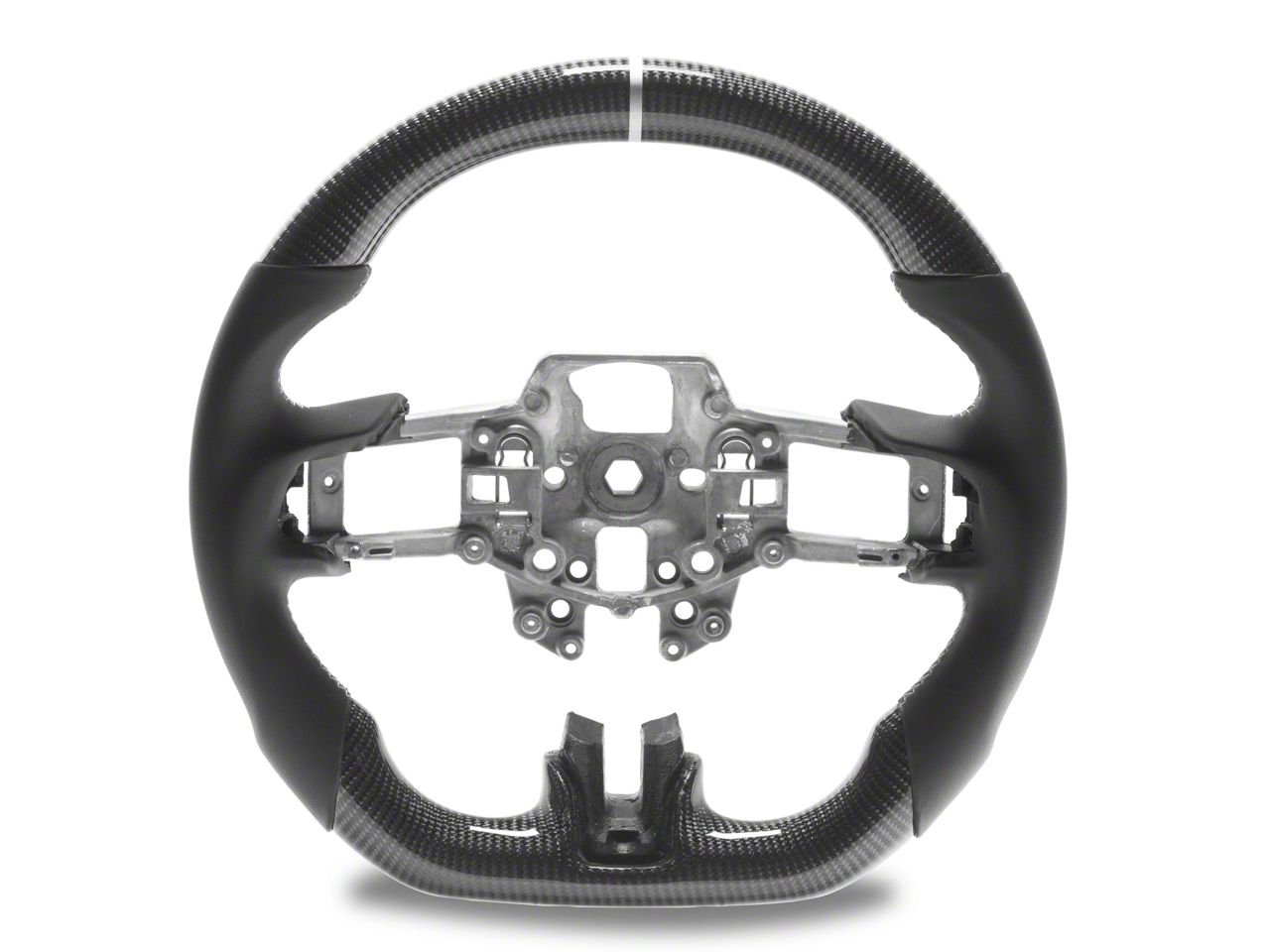 Drake Muscle Cars Mustang Steering Wheel; Carbon Fiber with Leather ...