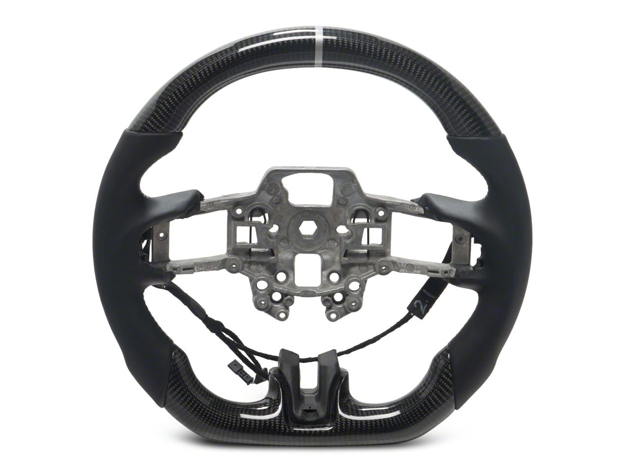 Drake Muscle Cars Mustang Steering Wheel; Carbon Fiber with Leather ...