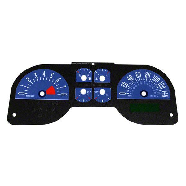 US Speedo Mustang Daytona Edition Gauge Face; MPH; 6-Gauges Blue ...