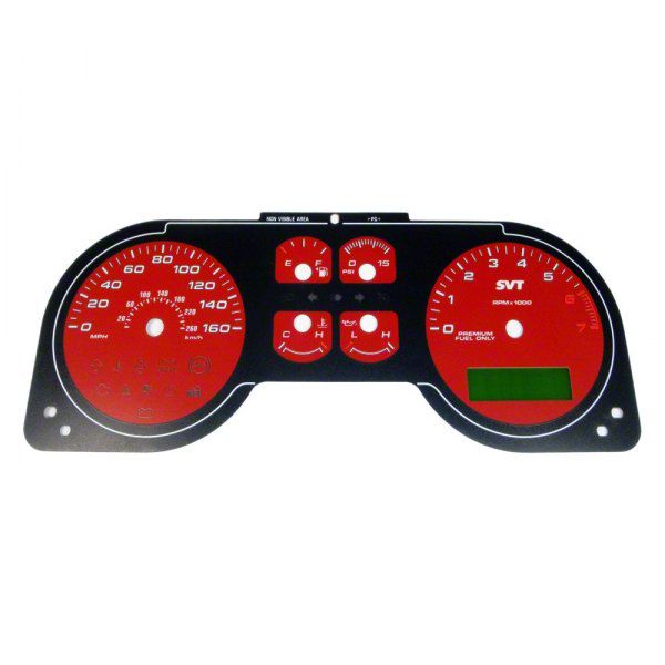 US Speedo Mustang Daytona Edition Gauge Face; MPH; Red SVT085 (07-09 ...