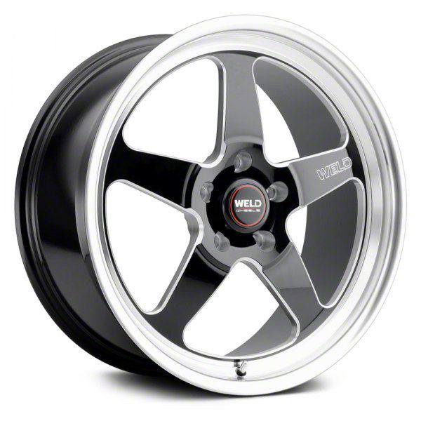 WELD Performance Mustang Laguna Drag Gloss Black Milled Wheel; Front ...