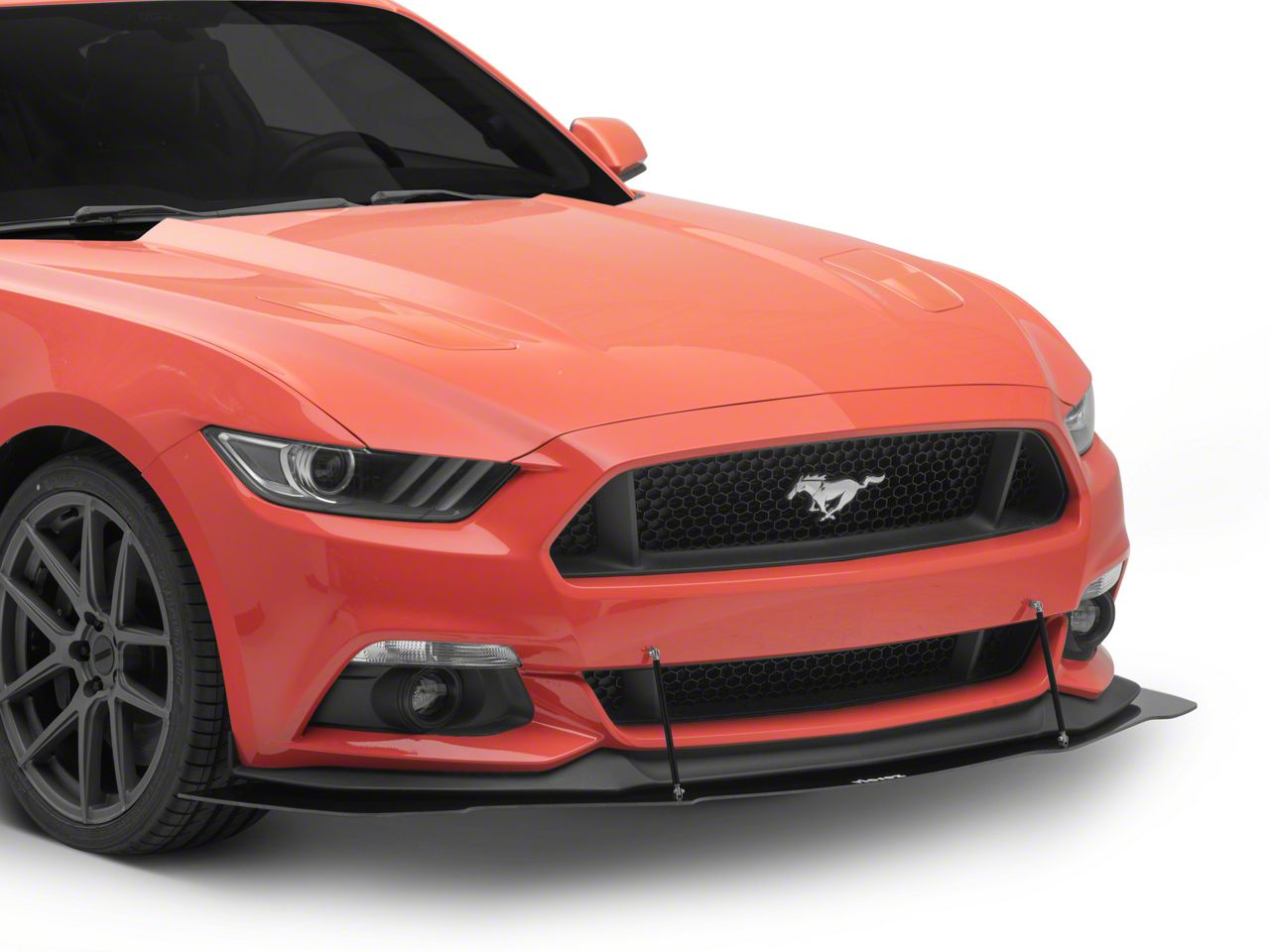 Mustang GT500 Style Front Bumper Splitter; Gloss Black Vinyl (15-17 ...
