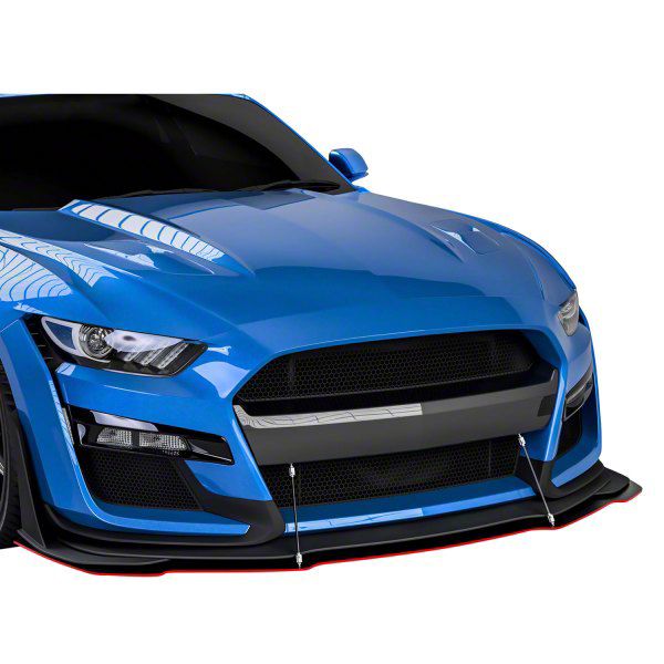 Mustang GT500 Style Front Bumper Splitter; Matte Black Vinyl (15-17 ...