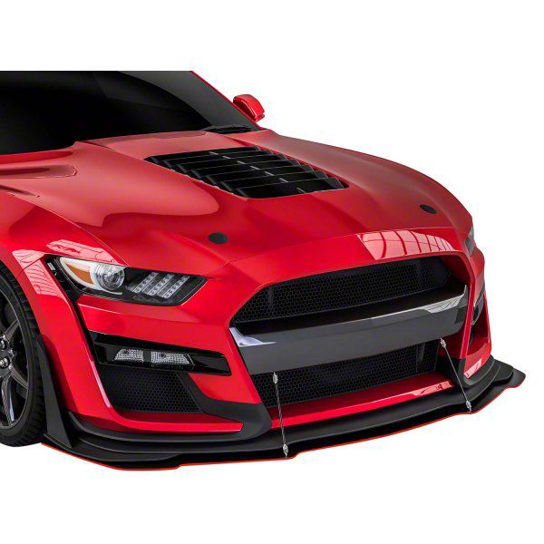 Mustang GT500 Style Front Bumper Splitter; Satin Black Ice Vinyl (18-23 ...