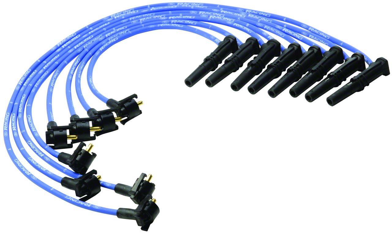 Ford Performance Mustang High Performance 9mm Spark Plug Wires; Blue M ...
