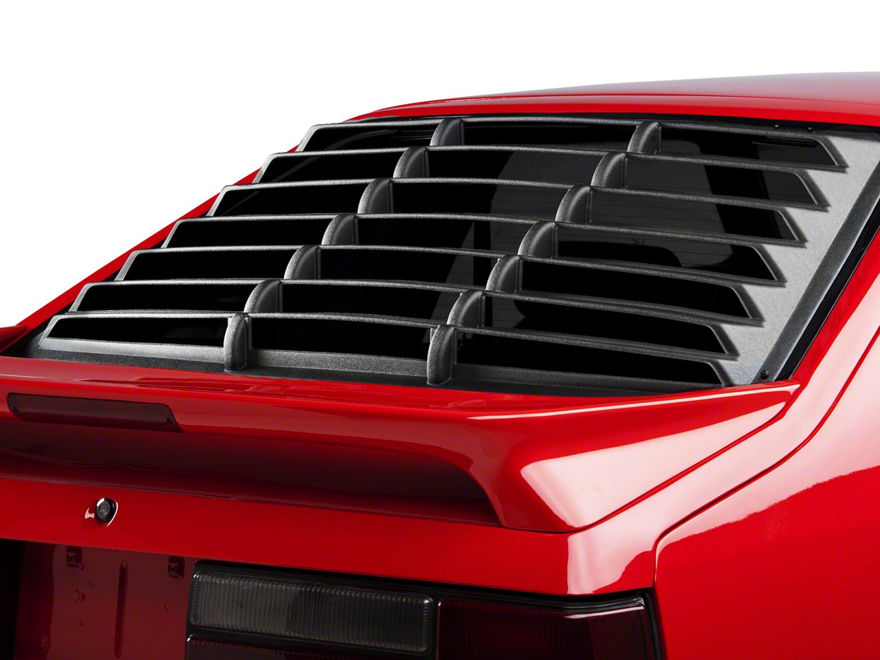Mustang ABS Rear Window Louvers; Textured Black (79-93 Mustang ...