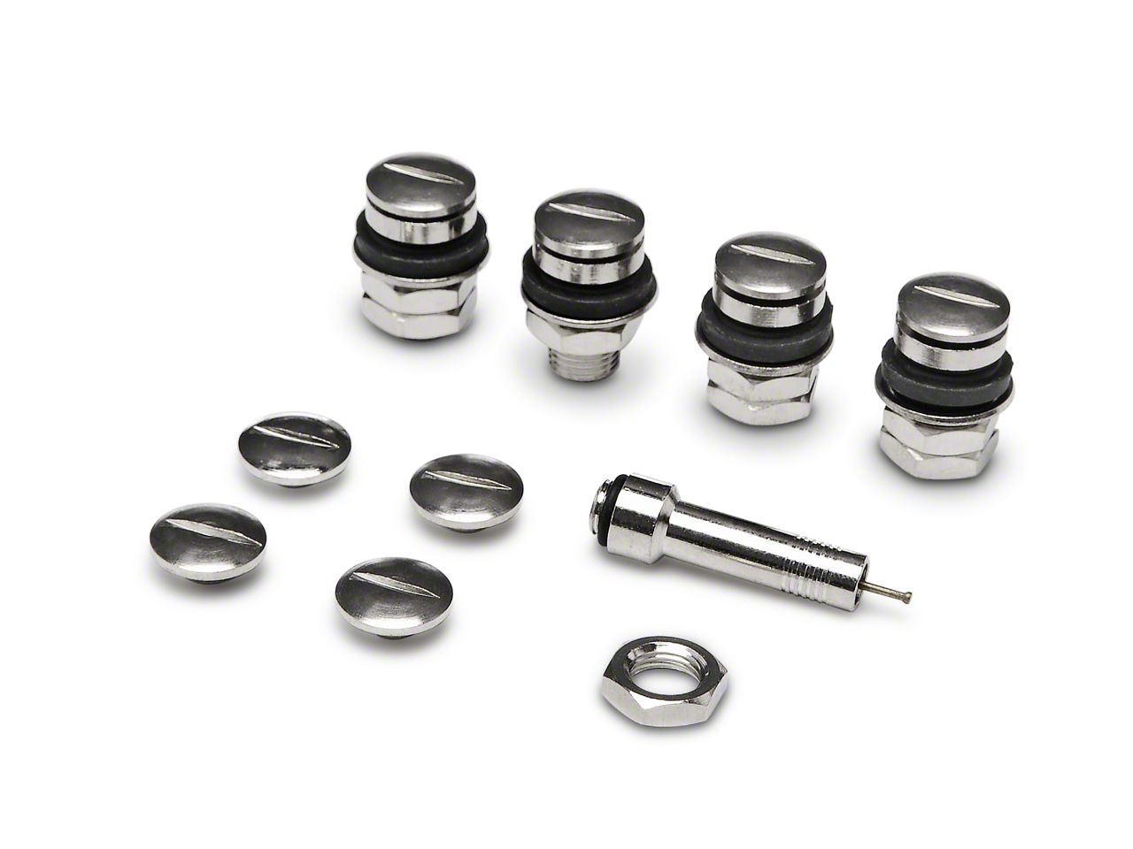 Mustang Flush Mount Valve Stems; Set of 4 (Universal; Some Adaptation ...