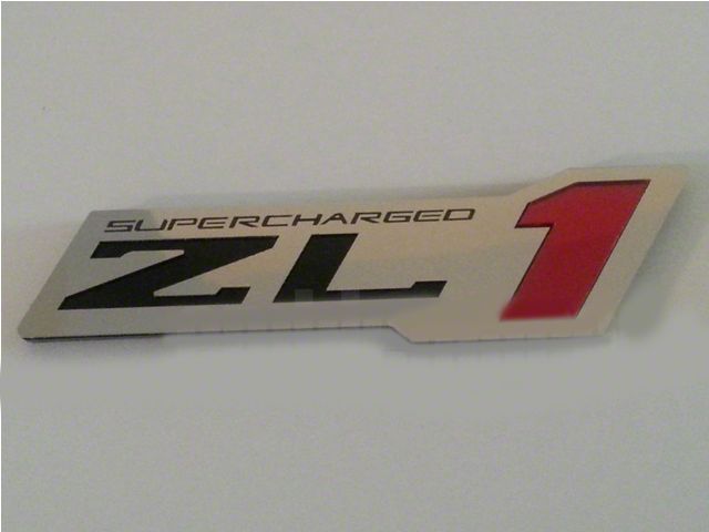 Camaro ZL1 ZR1 Style Emblem; Stainless Steel/Arcylic/Red (10-23 Camaro ...