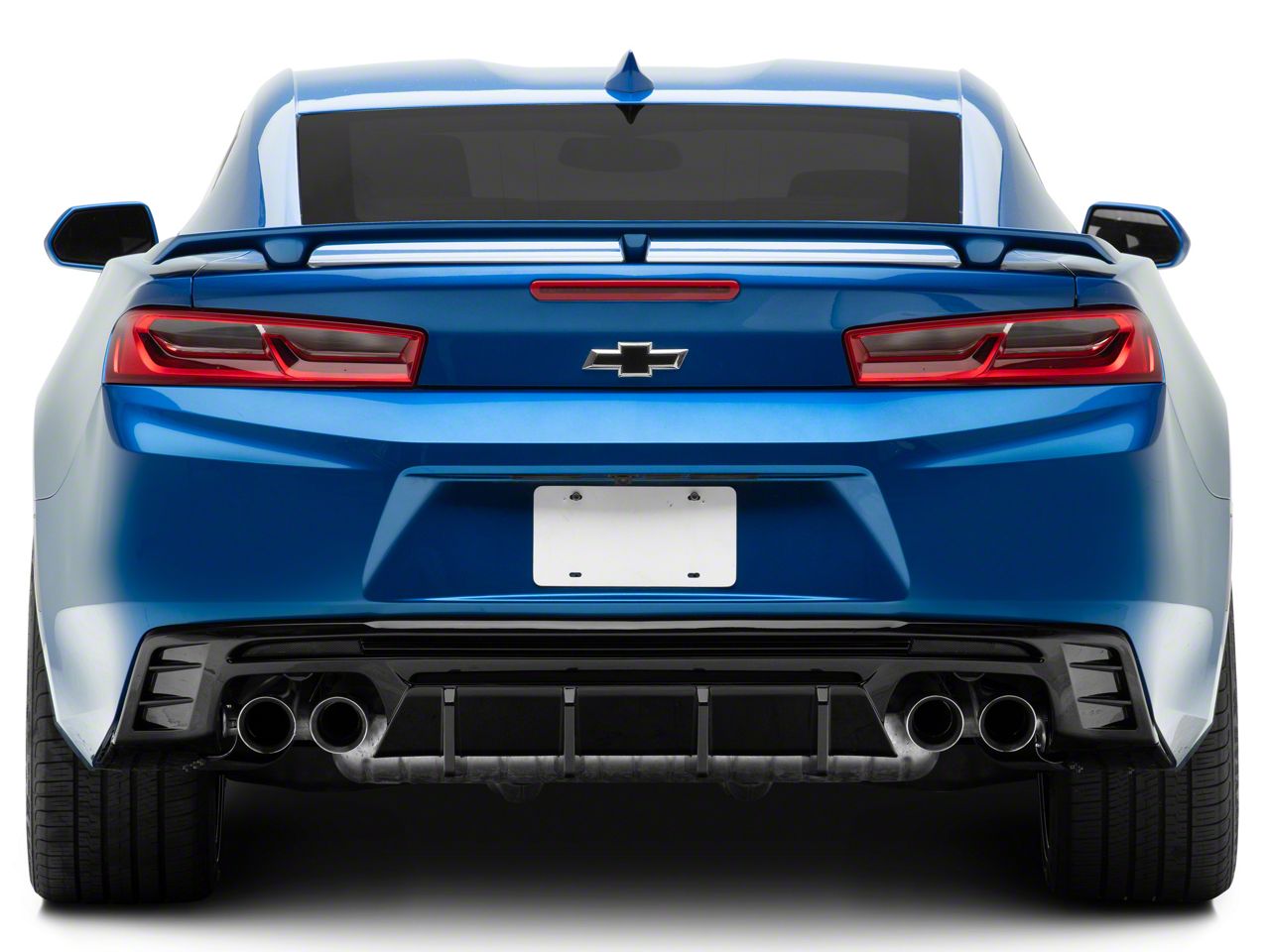 Camaro 3-Piece Rear Diffuser; Gloss Black (16-23 Camaro, Excluding ZL1 ...