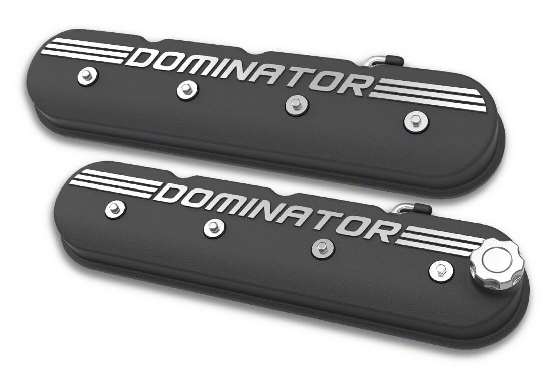 Holley Corvette Tall LS Dominator Valve Covers; Satin Black 241-120 (97 ...