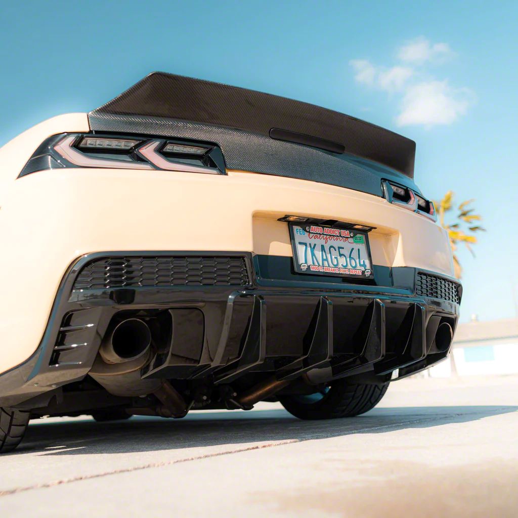 Auto Addict USA Camaro Evo Style Shark Fins Rear Diffuser; Gloss Black ...