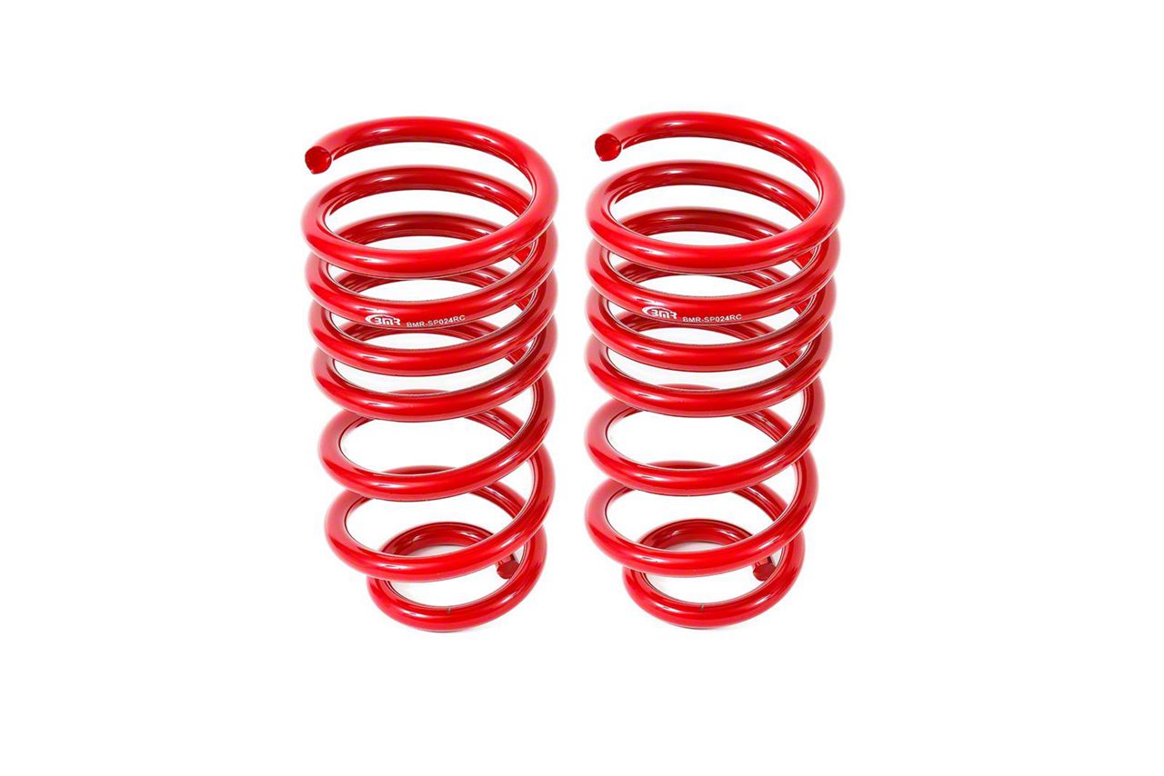 BMR Camaro Rear Lowering Springs; 1.40-Inch Drop; Red BMR-SP024R (10-15 ...