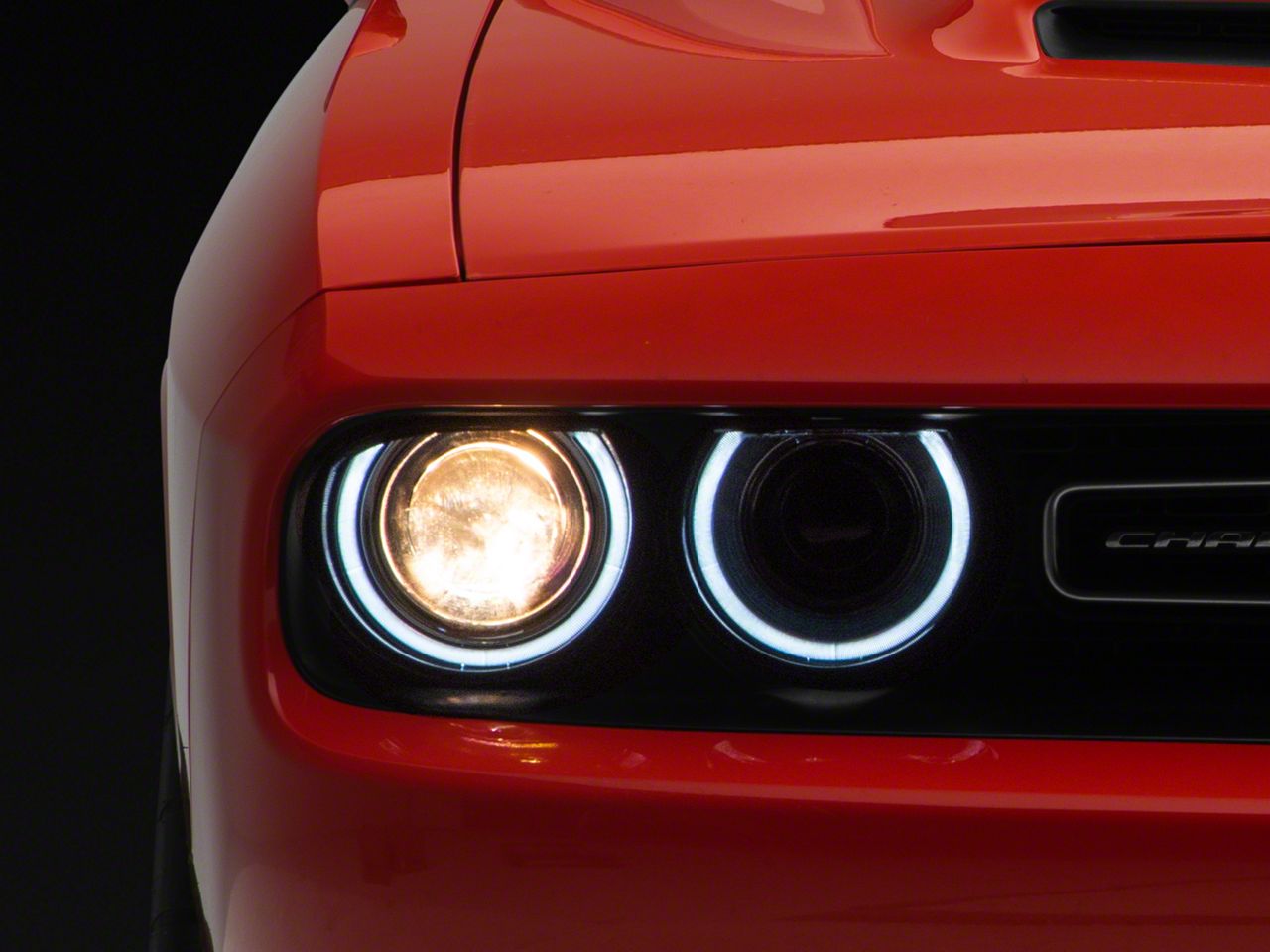Challenger OEM Style Headlight with LED DRL; Passenger Side; Black ...