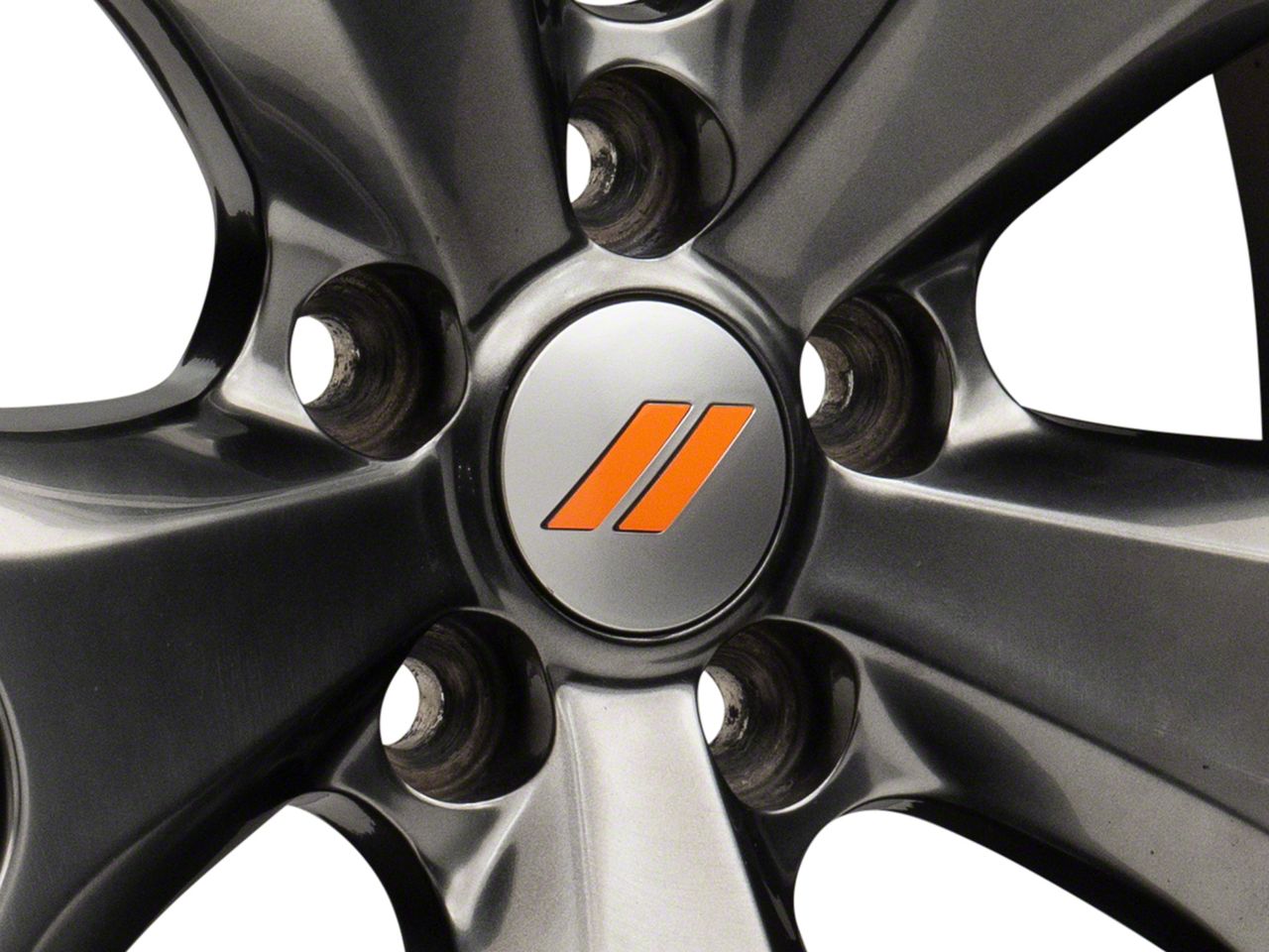 Officially Licensed MOPAR Challenger Hash Mark Wheel Cap Decal; Orange ...