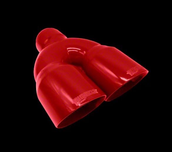 Bigboz Exhaust Challenger 4-Inch Quad Bolt-On Exhaust Tips; Candy Red ...