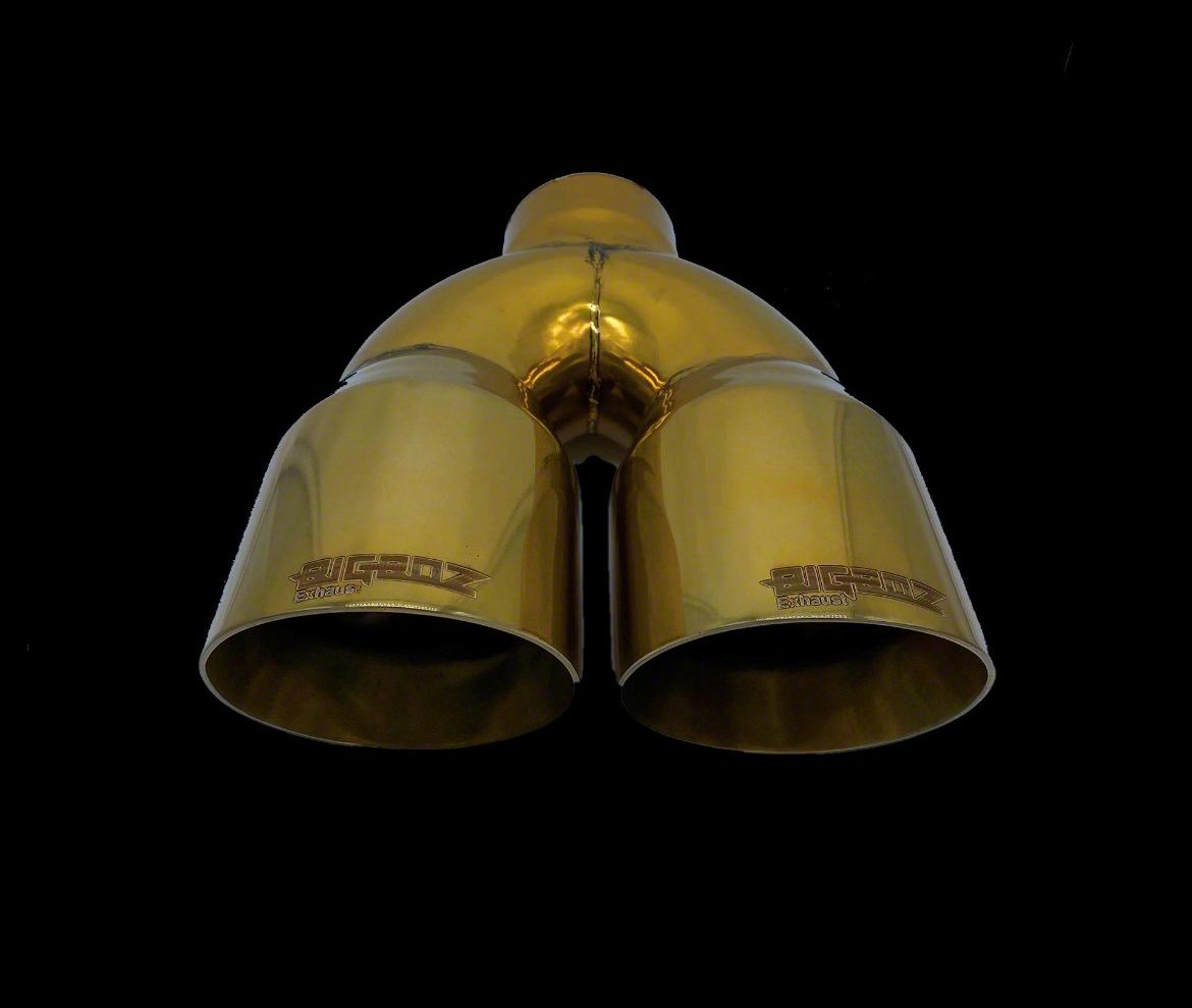 Bigboz Exhaust Challenger 4-Inch Quad Bolt-On Exhaust Tips; Metallic ...