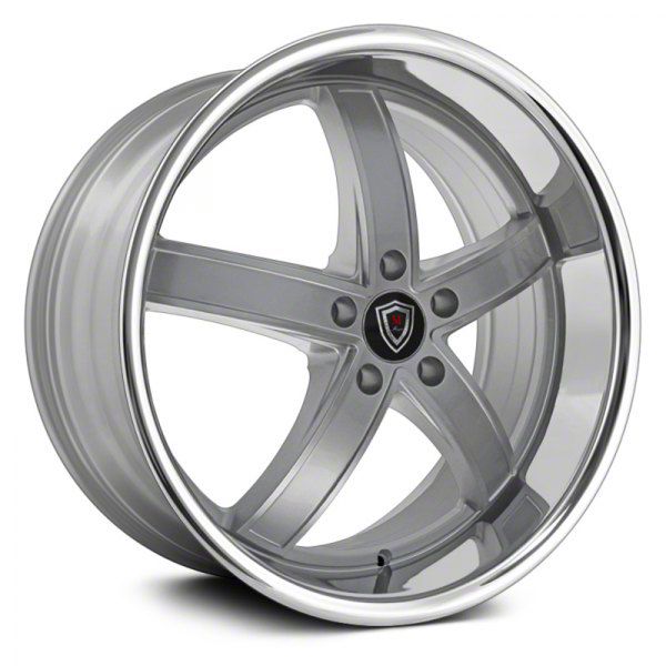 Marquee Wheels Charger M5330A Silver Machined with Stainless Lip Wheel ...