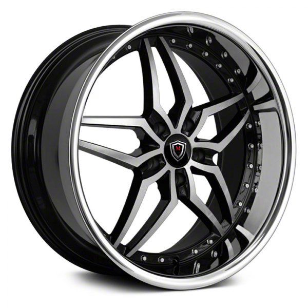 Marquee Wheels Charger M5331A Gloss Black Machined with Stainless Lip ...