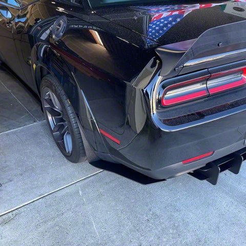 Challenger Rear Extensions; Matte Black (18-23 Challenger Widebody ...