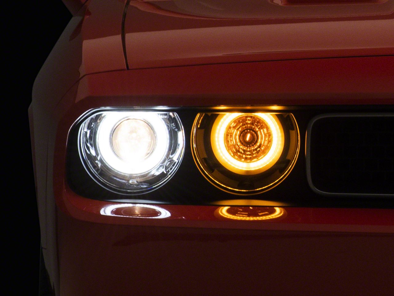 Raxiom Challenger Dual LED Halo Projector Headlights; Black Housing ...