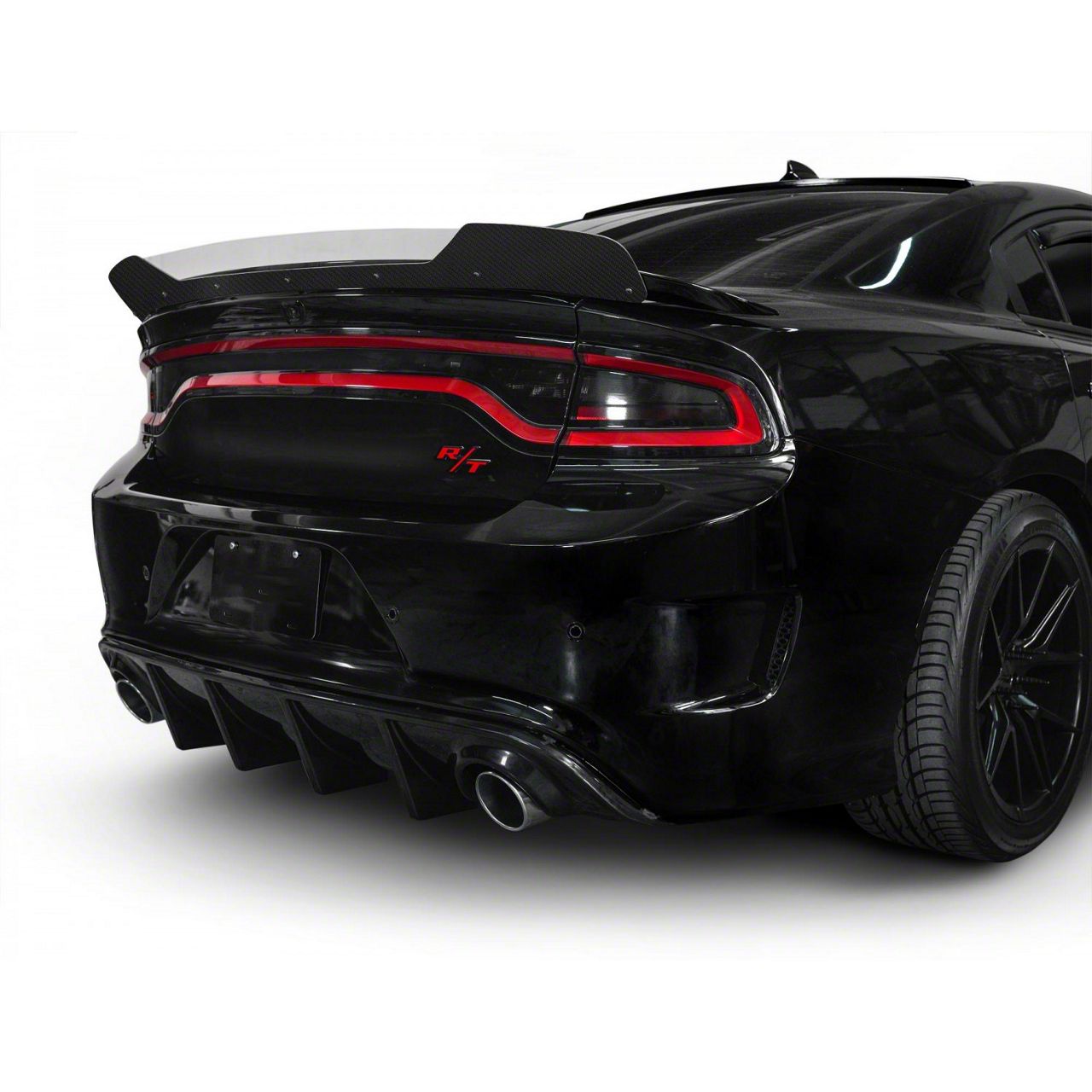 Charger V3R Style Wicker Bill Rear Spoiler Add-On; Gloss Carbon Fiber ...