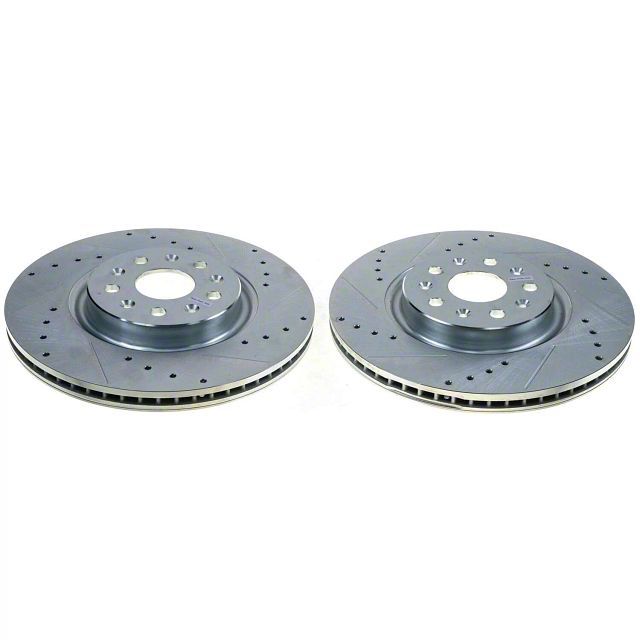 PowerStop Corvette Evolution Cross-Drilled and Slotted Rotors; Rear ...