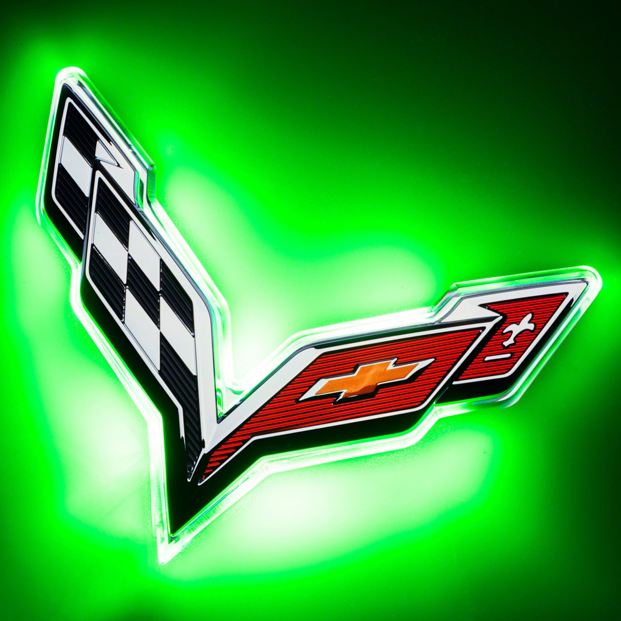 Oracle Corvette Illuminated Rear Emblem; Single Intensity; Green 3633 ...