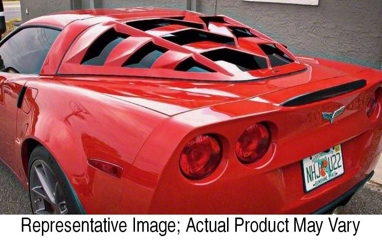 Corvette Thresher Rear Window Louvers; Satin Black (05-13 Corvette C6 ...