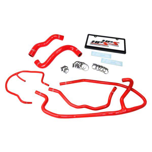 HPS Corvette Silicone Radiator and Heater Coolant Hose Kit; Red 57-1276 ...